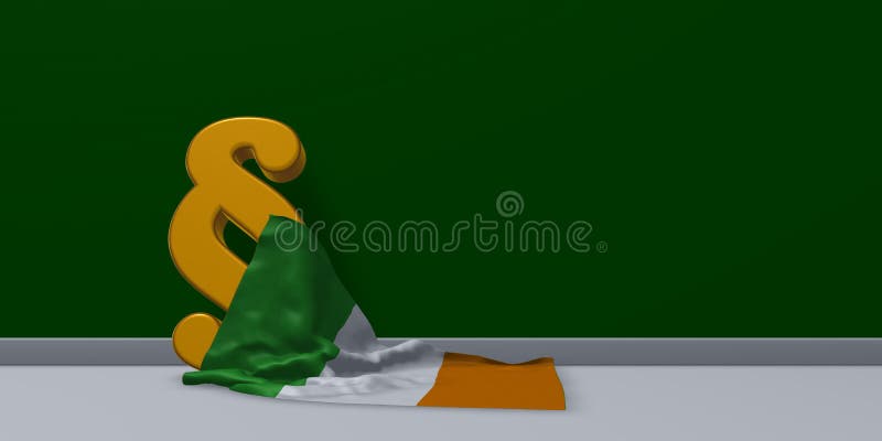 Paragraph Symbol and Irish Flag Stock Illustration - Illustration of ...