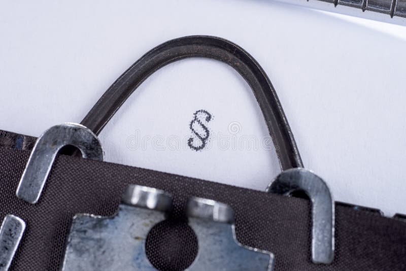 Paragraph Symbol Written on an Old Typewriter Stock Image - Image of ...