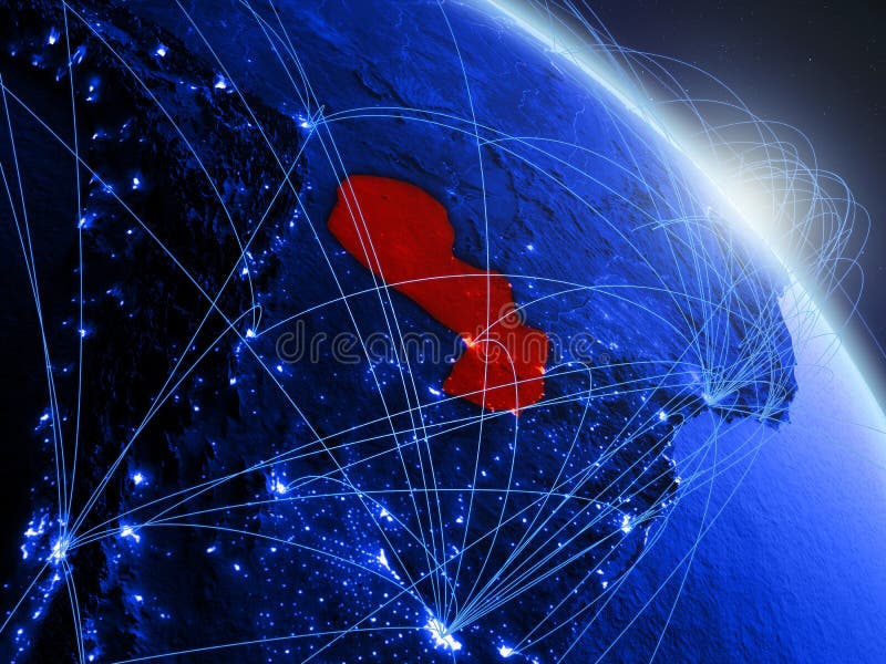 Paraguay on Blue Blue Digital Globe Stock Illustration - Illustration ...