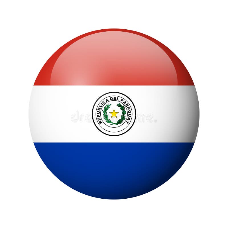 Glossy Circle Badge Flag of Paraguay Stock Illustration - Illustration ...
