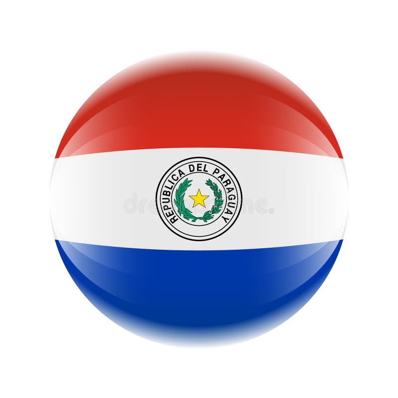 Paraguay flag icon in the stock vector. Illustration of round - 295760757