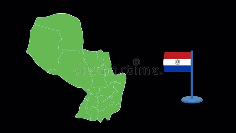 Paraguay Flag and Map Shape Animation Stock Footage - Video of ...