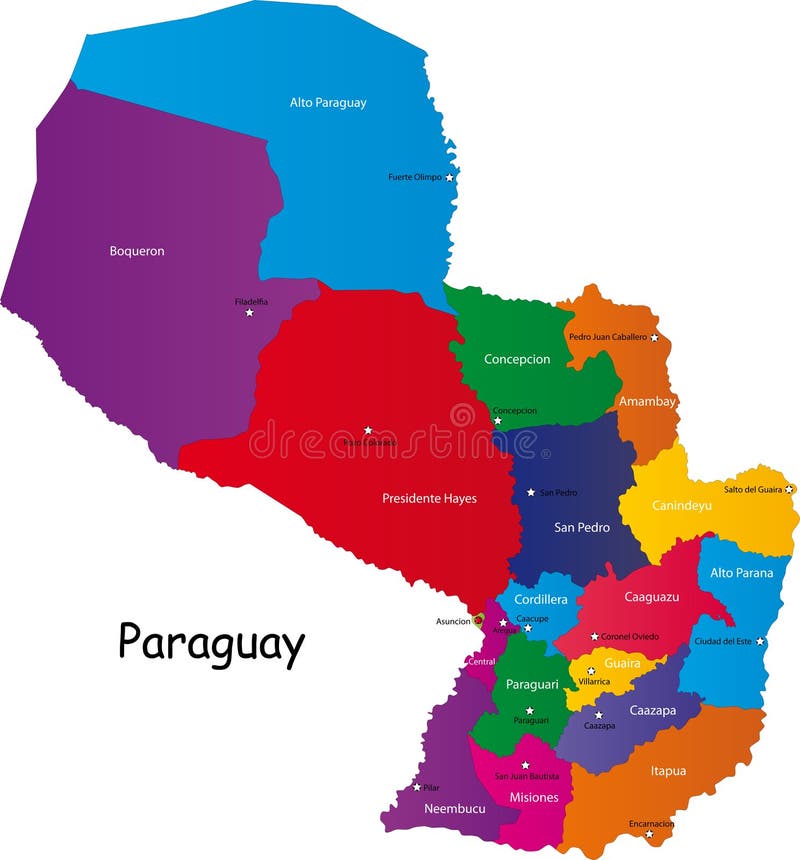 Paraguay Map Royalty Free Stock Images - Image: 8930909