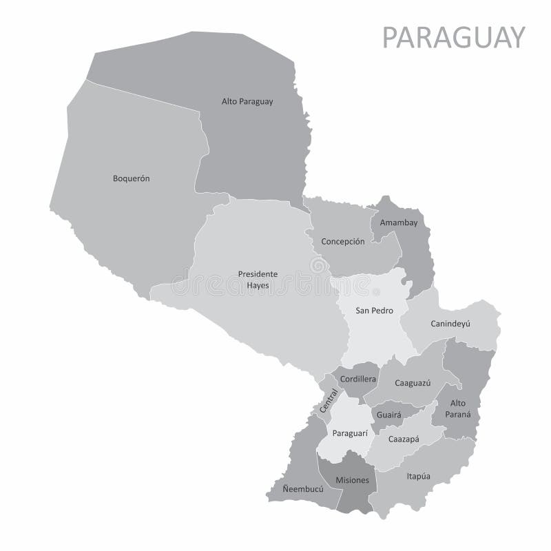 Paraguay regions map stock illustration. Illustration of american ...
