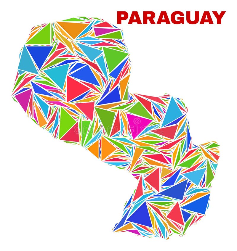 Paraguay Map - Mosaic of Color Triangles Stock Vector - Illustration of ...