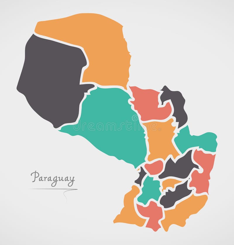 Paraguay provinces maps stock vector. Illustration of boundaries - 33056910