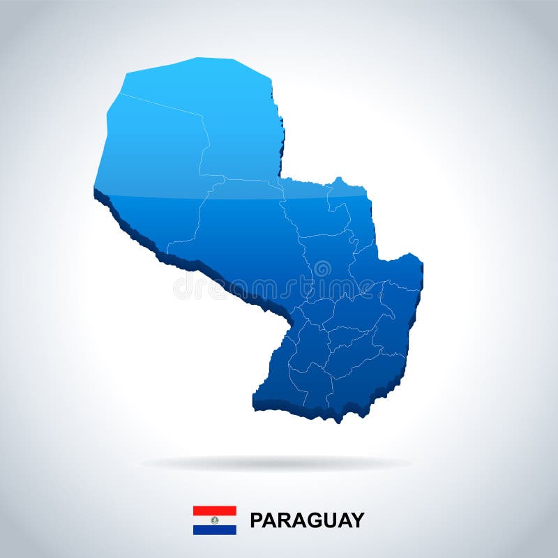 Paraguay - Mapa Y Bandera - Ejemplo Detallado Del Vector Stock de ...