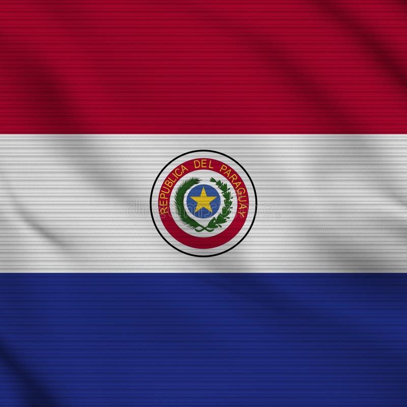 Paraguay Square Realistic Flag Fabric Texture Effect Illustration Stock ...