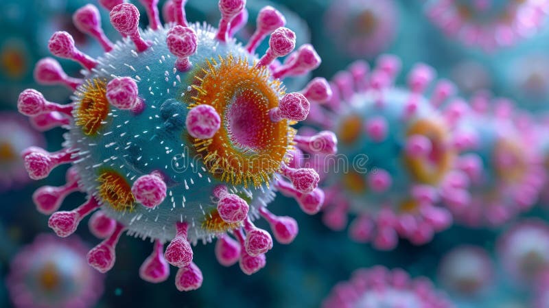 Parainfluenza Virus Under Microscope AI Generated Stock Illustration ...