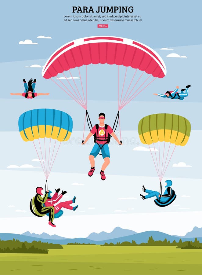 Skydiving Instructor Abstract Poster Stock Vector - Illustration of ...