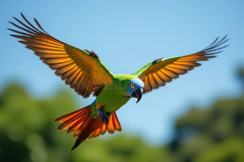 Parakeet Flight stock illustration. Illustration of wildlife - 377437393