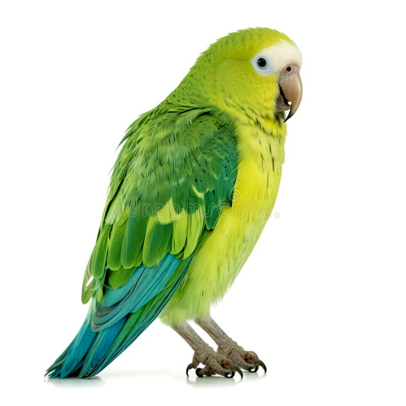Parakeet Side View, Isolated on White Background Stock Illustration ...