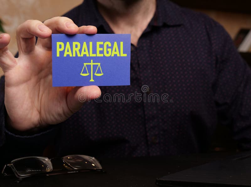 Paralegal is Shown Using the Text on the Business Card Stock Photo ...