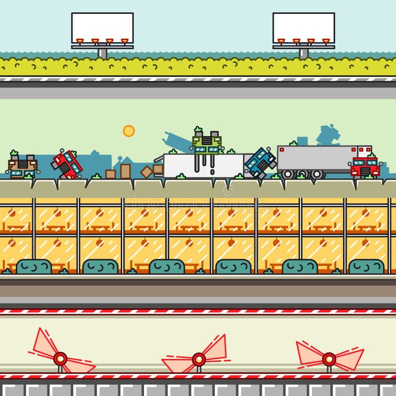 Road Sprites For Creating Video Game Stock Vector - Illustration of ...