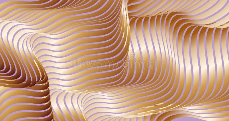 Parallel Bands of Metal with a Gradient Fill. Bizarre Curved Shape ...