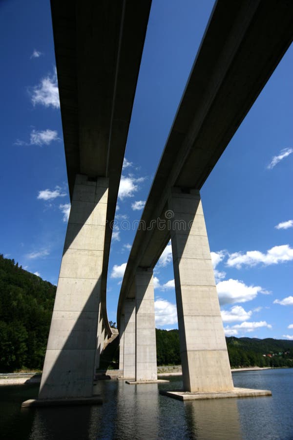 Parallel bridges stock image. Image of street, clouds - 11933717