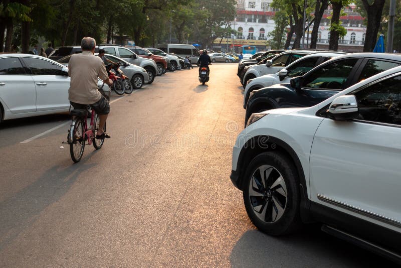 Parallel Cars Parked on the Urban Street Side Editorial Stock Image ...