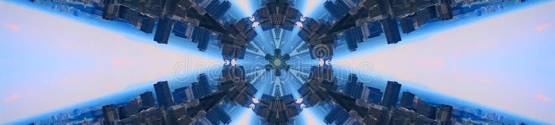 Parallel city effect stock illustration. Illustration of banner - 154305848