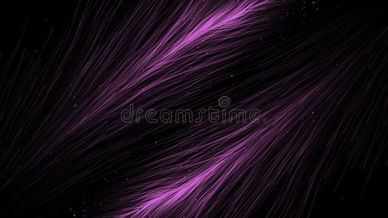 Parallel Flows of Energy Lines on Black Background. Motion. Energy ...