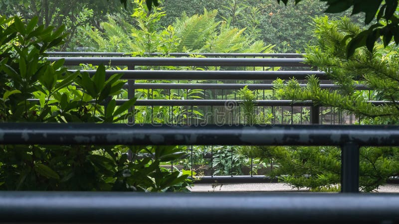 Parallel Hand Railings Standing Ready To Assist in the Cool Green Park ...
