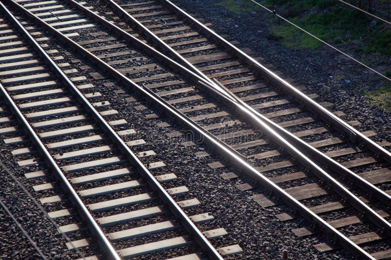 Parallel Iron Rails in Germany Stock Photo - Image of train, rails ...