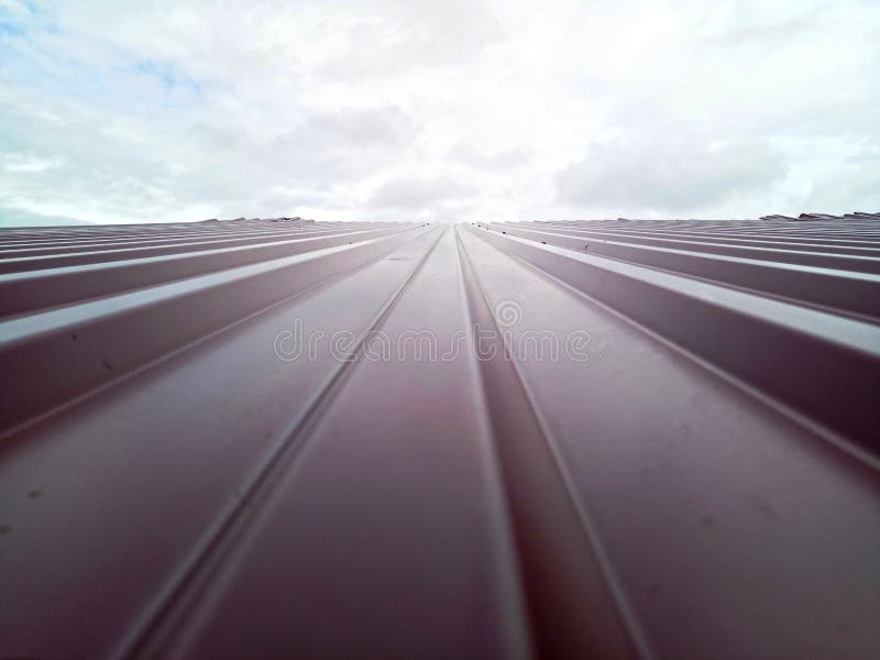 Parallel Lines of a Sheet of Metal Against the Sky Stock Image - Image ...