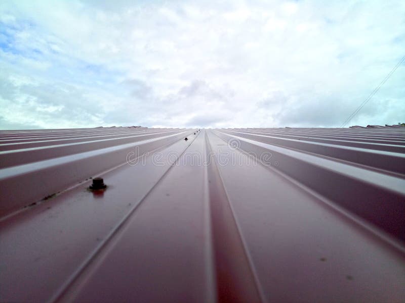 Parallel Lines of a Sheet of Metal Against the Sky Stock Image - Image ...