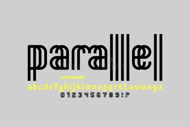 Parallel lines style font stock vector. Illustration of number - 259721382
