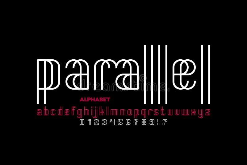 Parallel lines style font stock vector. Illustration of creative ...