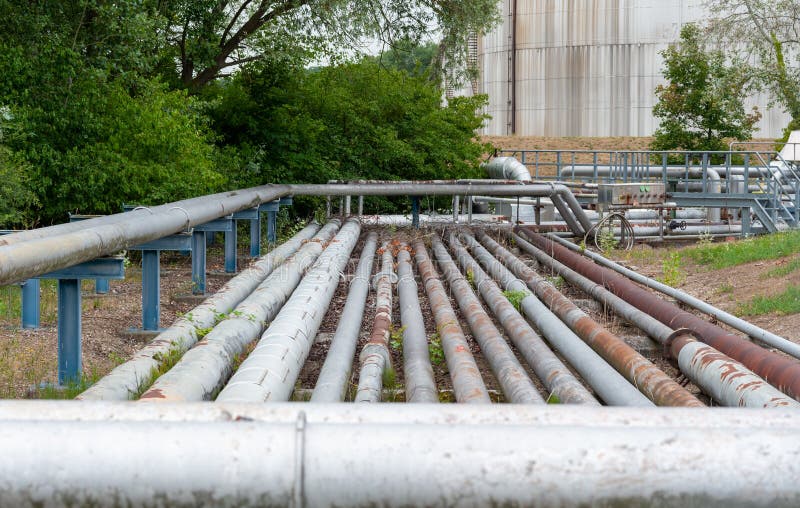 Parallel pipes outside stock photo. Image of provider - 30845590