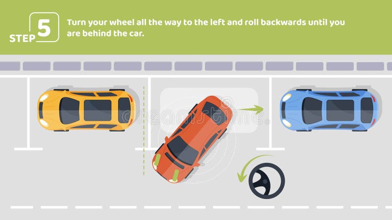 Parallel parking step 5 stock illustration. Illustration of smart ...