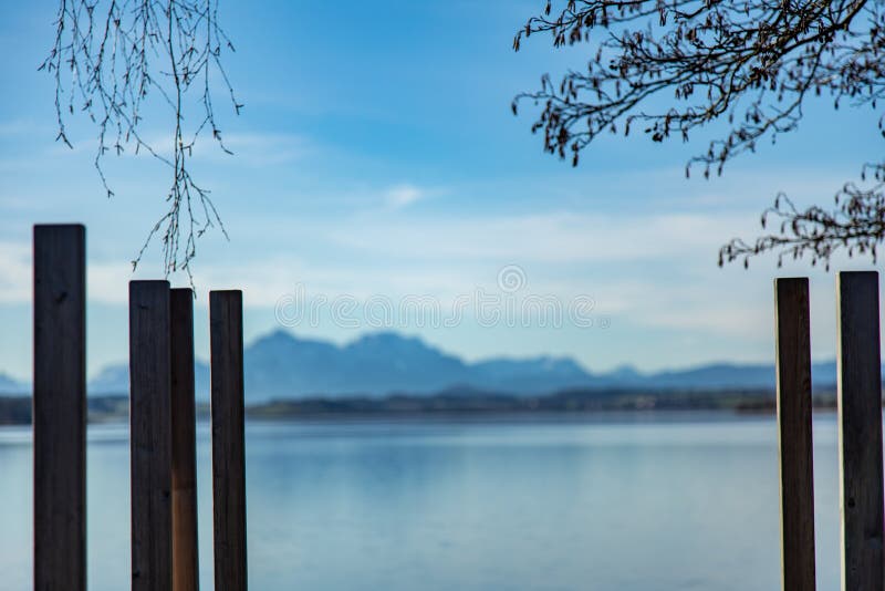 Parallel Pillars Near the Lake Wallersee Stock Photo - Image of ...