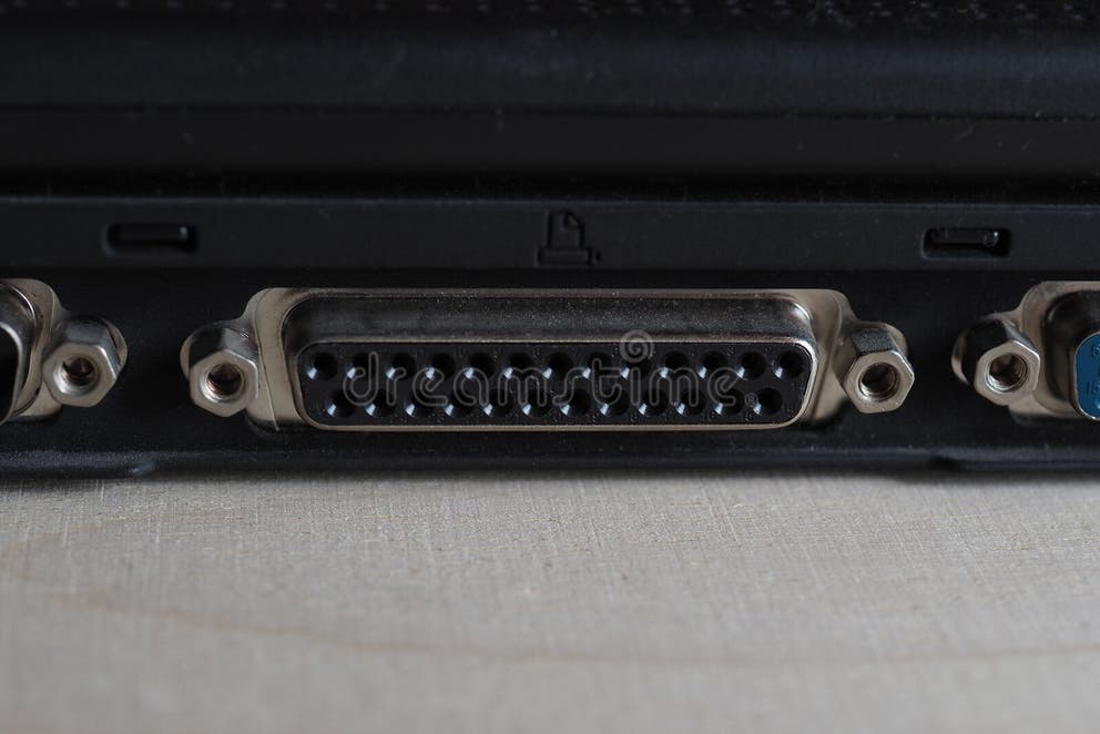 Parallel port on pc stock image. Image of personal, laptop - 213181113