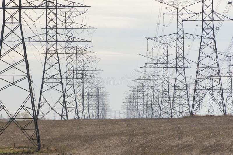 Parallel Power Transmission Lines Stock Photo - Image of power, energy ...