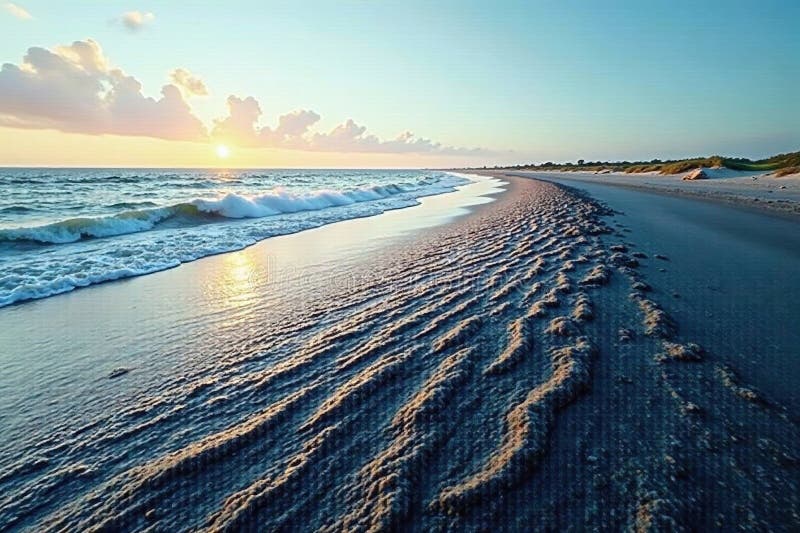 Parallel Ridges Etched by Receding Tide and Wind , Ripple Marks, Wind ...