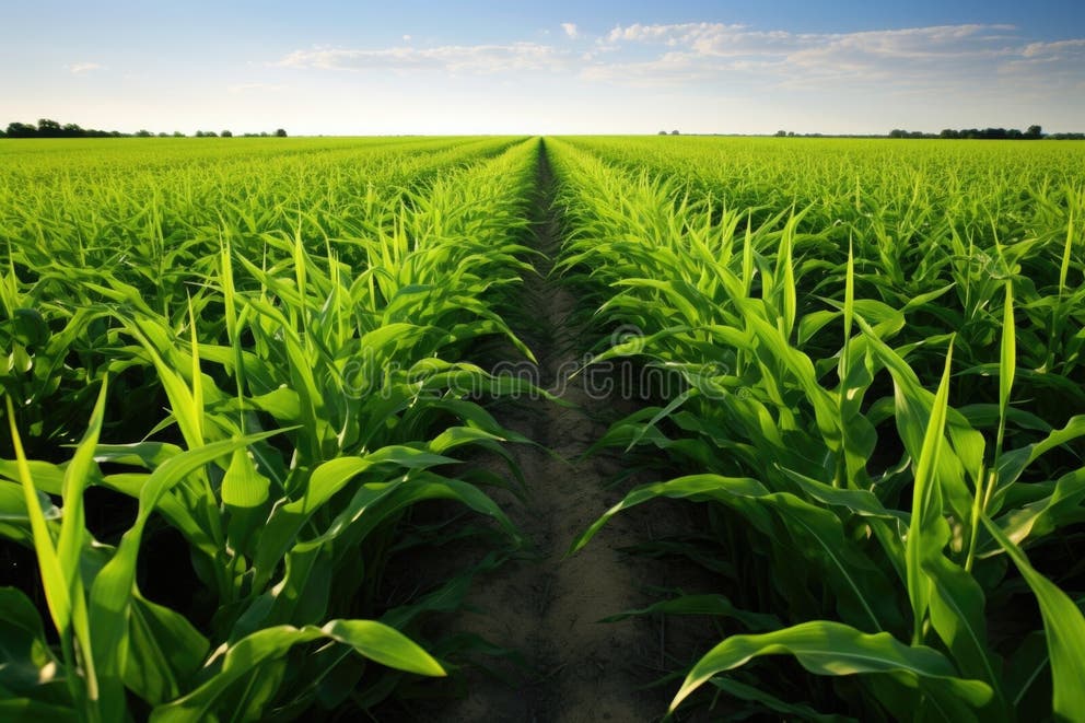 Parallel Rows of Mature Corn Plants in a Field Stock Image - Image of ...
