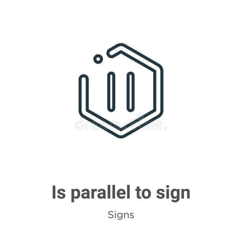 Is Parallel To Sign Outline Vector Icon. Thin Line Black is Parallel To ...