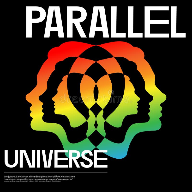 Parallel Universe. Vector Hand Drawn Minimalistic Placard with ...