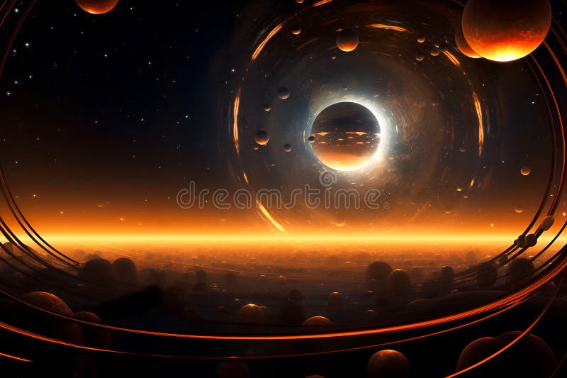 Parallel Universes, Galaxy Background Stock Illustration - Illustration ...