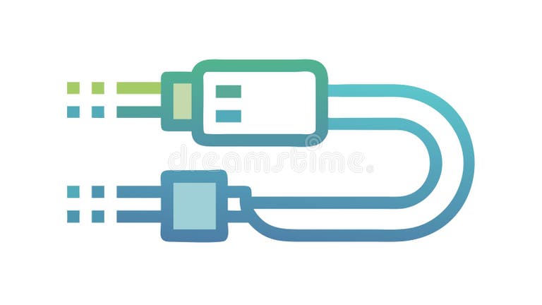 Parallel USB Connectivity, Dual Data Stream, Vector Design Generative ...