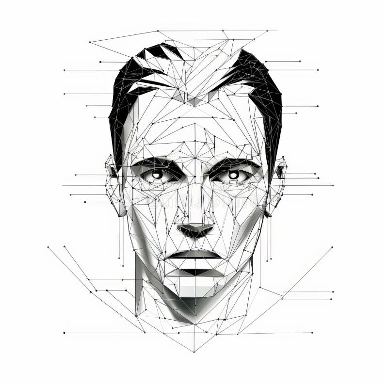 Parallel Vector Minimalism: Engineer Face in Graphic Design Portrait ...