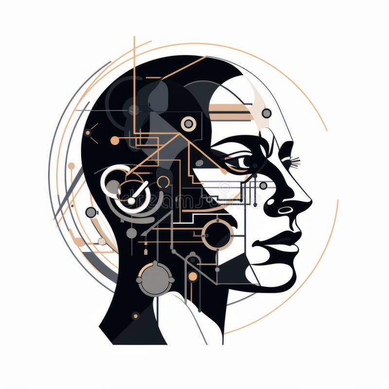 Parallel Vector Modernism: Engineer Face in Dark Gray and Light Bronze ...