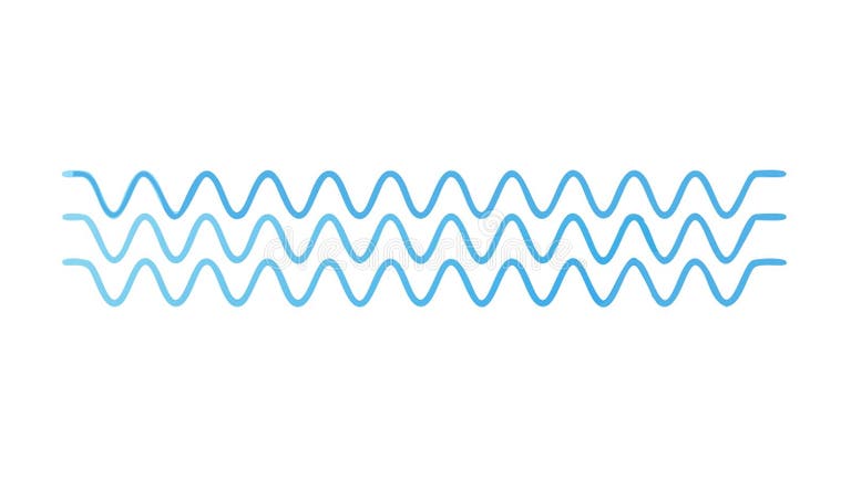 Parallel Wavy Lines Water Flow Icon, Liquid and Dynamic Movement ...