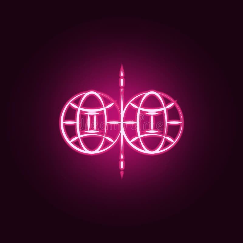 Parallel World Neon Icon. Elements of Mad Science Set Stock ...