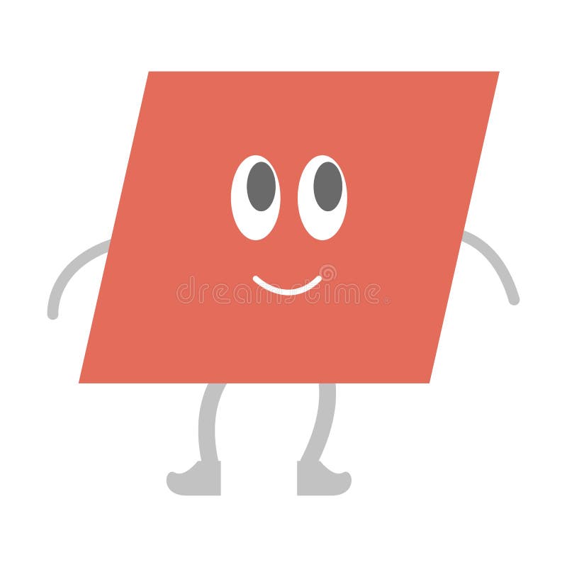 Parallelogram Cartoon Geometric Shape for Kids To Learn Basic Math ...