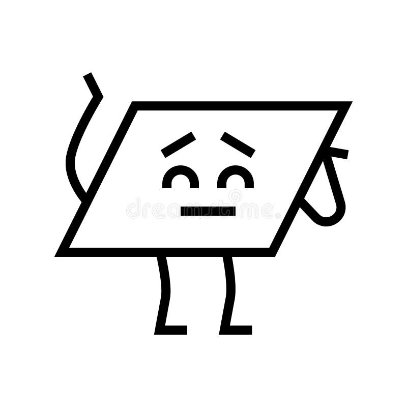 Parallelogram Geometric Shape Character Line Icon Vector Illustration ... Parallelogram Geometric Shape Character Line Icon Vector Illustration ...
