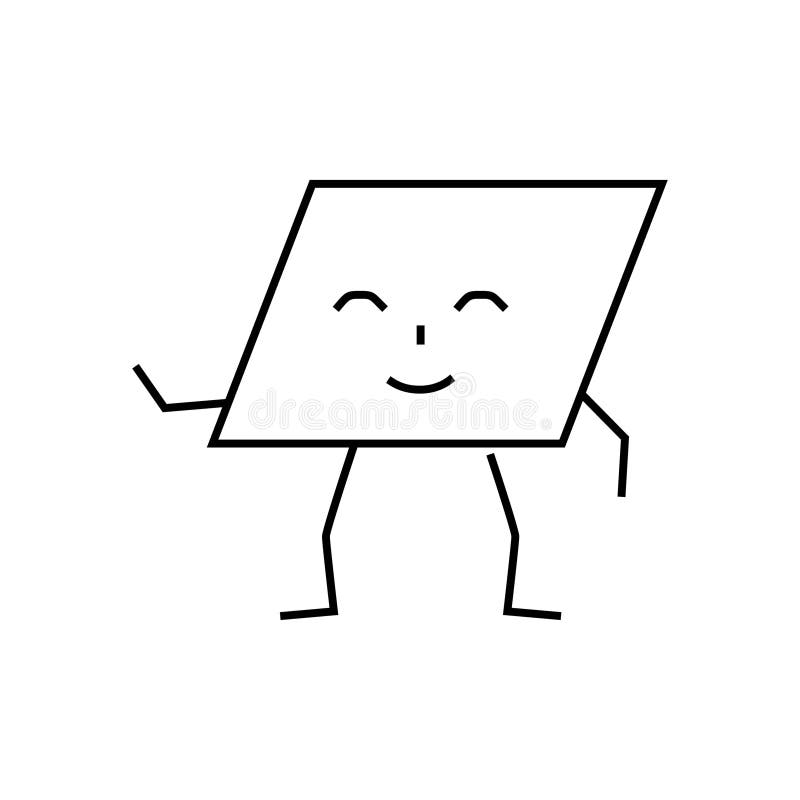 Parallelogram Geometric Shape Character Line Icon Vector Illustration ... Parallelogram Geometric Shape Character Line Icon Vector Illustration ...