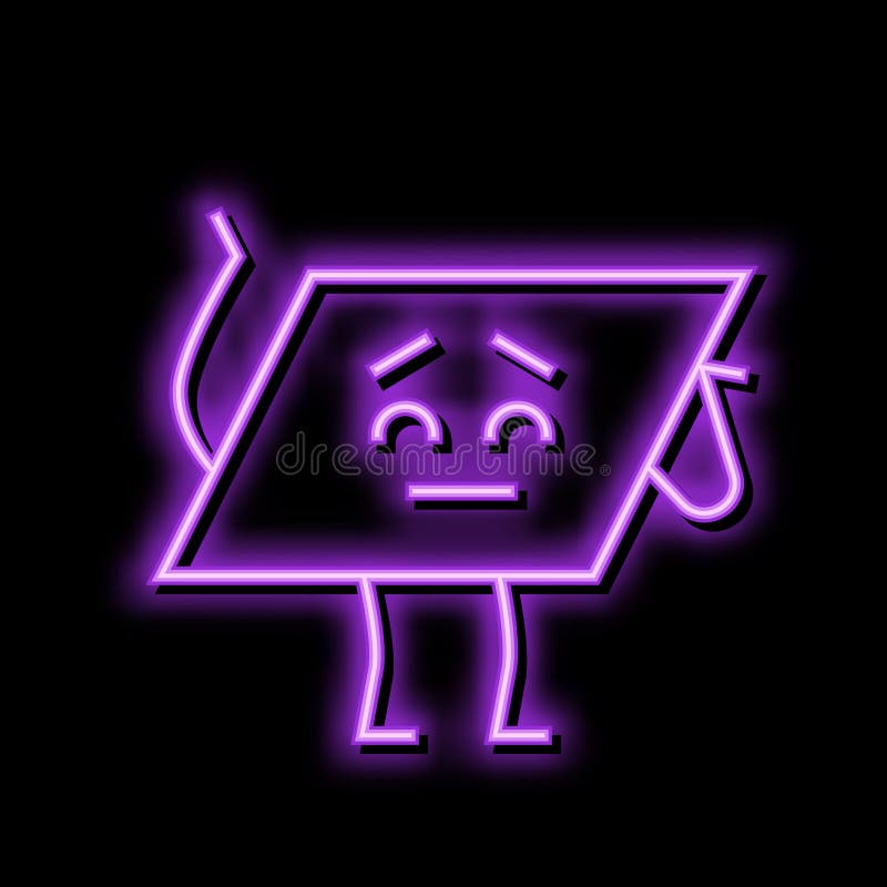 Parallelogram Geometric Shape Character Neon Glow Icon Illustration ... Parallelogram Geometric Shape Character Neon Glow Icon Illustration ...