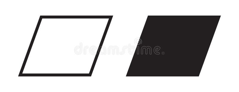 Parallelogram Icon, Vector Geometric Square Rectangle Polygon Line ...