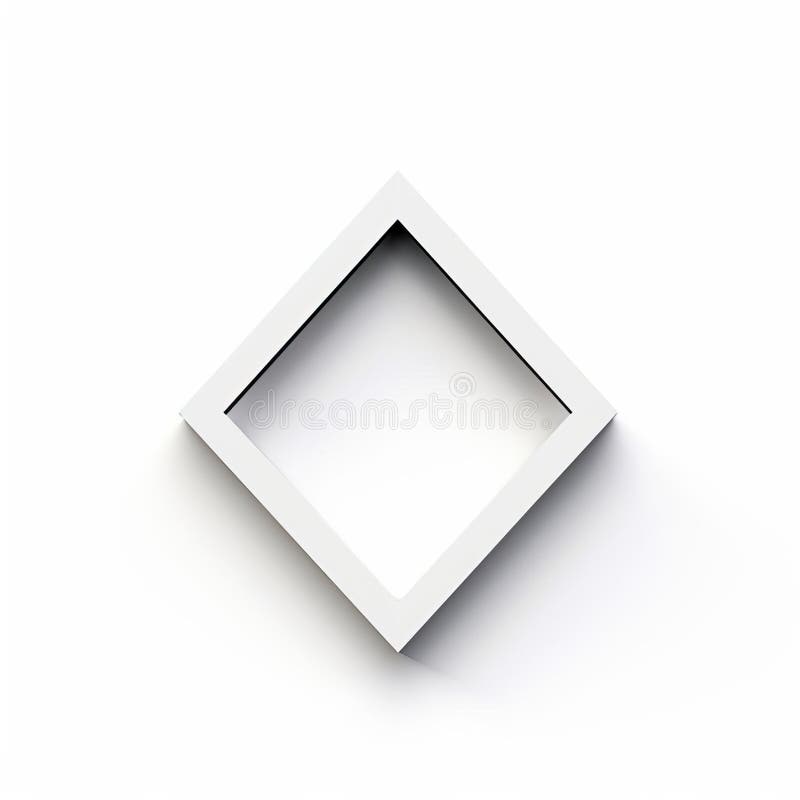Parallelogram Minimalist White Diamond Frame on Isolated Background ...